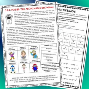 CSI Seasons Bundle: CSI Math Mystery. Spring, Winter, Summer and Fall ...